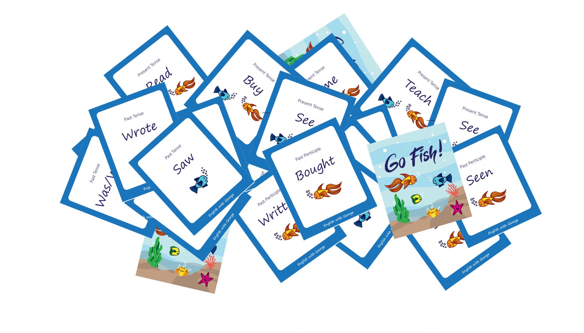Go Fish! - Irregular Verbs - 3 Games in 1 - English with George