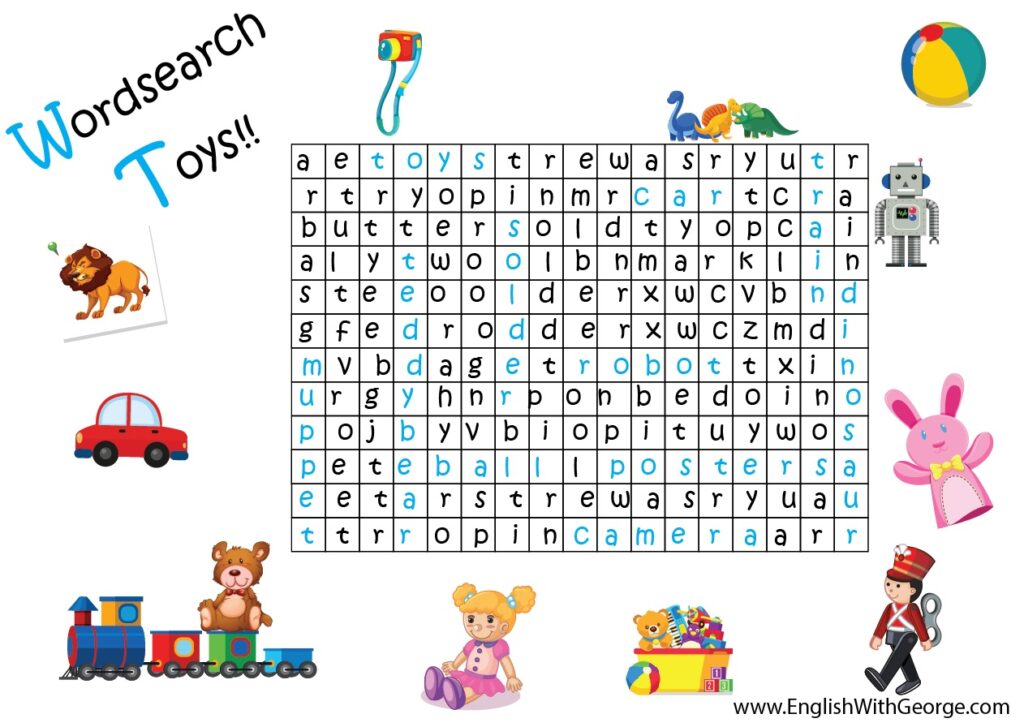 Word search - Toys! - English with George